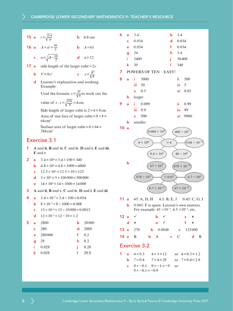 Ls Maths9 2ed TR Workbook Answers | PDF | Arithmetic | Mathematics
