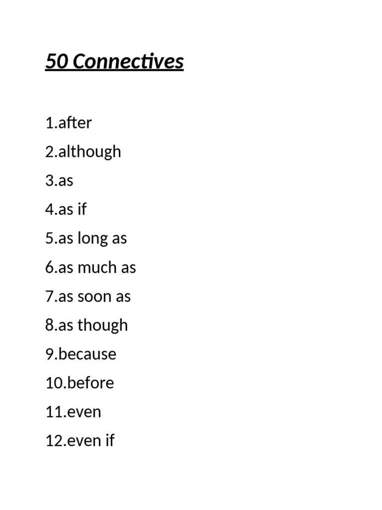 50 Connectives | PDF