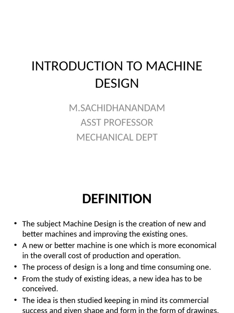 Introduction To Machine Design | PDF