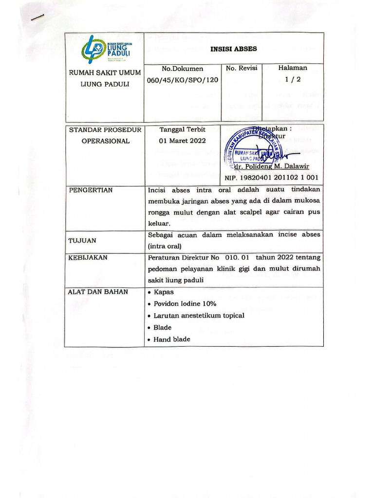 Spo Insisi Abses | PDF