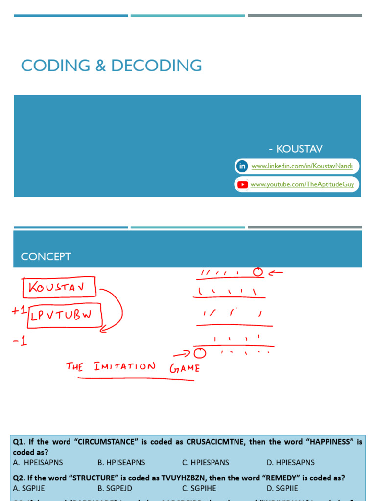 Apti LR Coding & Decoding SOL | PDF | Linguistics