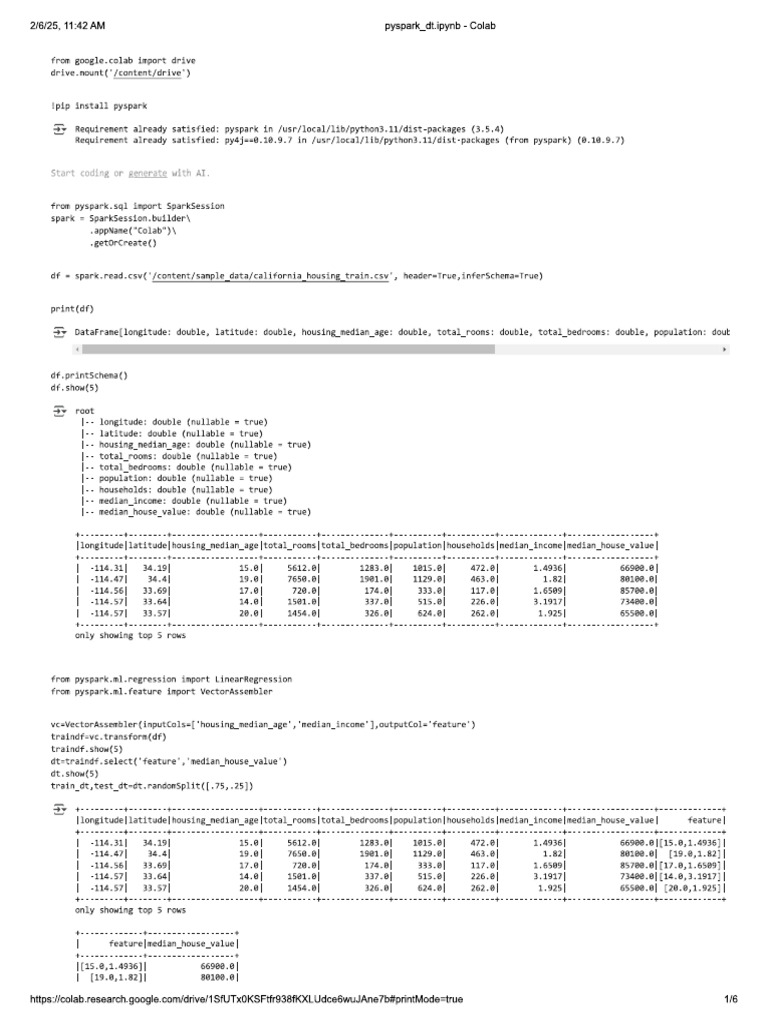 Pyspark_dt.ipynb - Colab | PDF