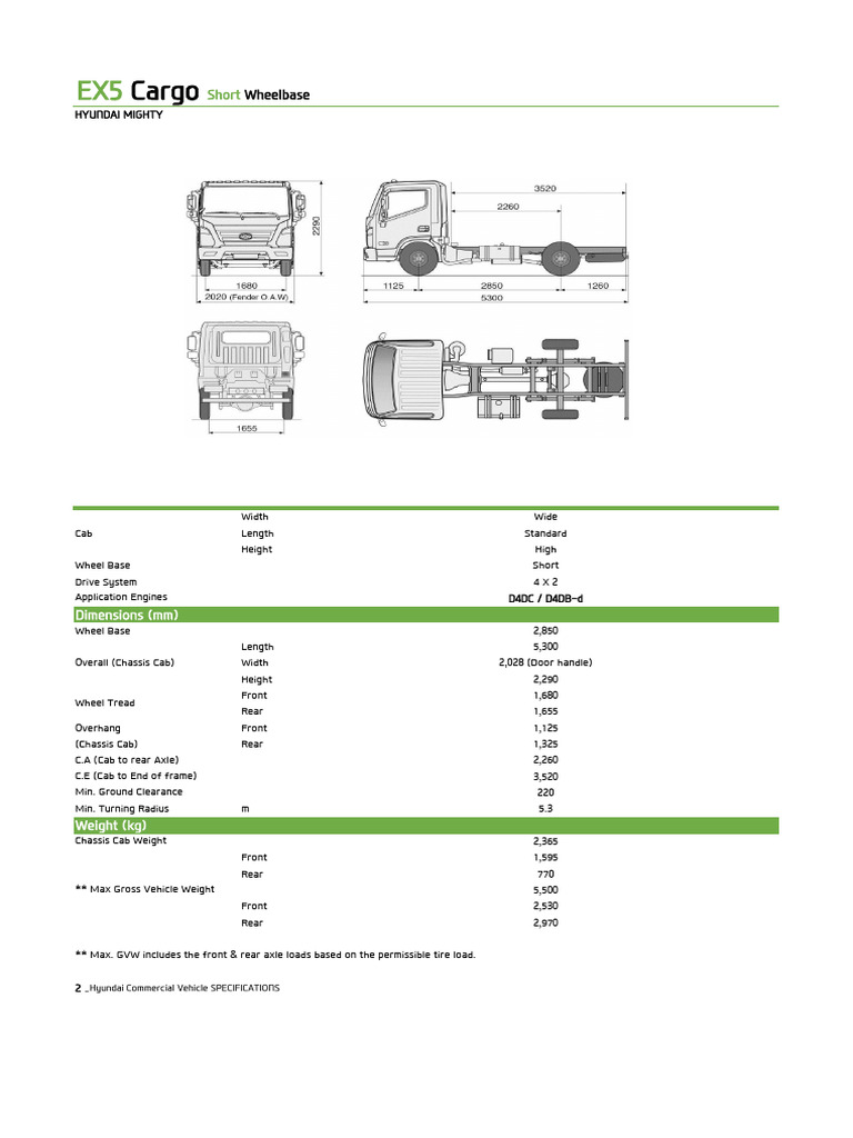 Products Truck Qt Ex5 Cargo Spec | PDF | Truck | Axle
