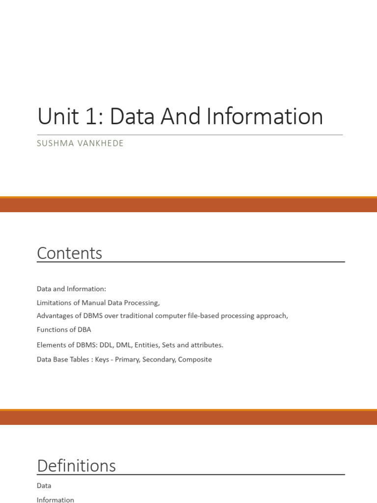 Unit 1 Data and Information | PDF | Databases | Data Model