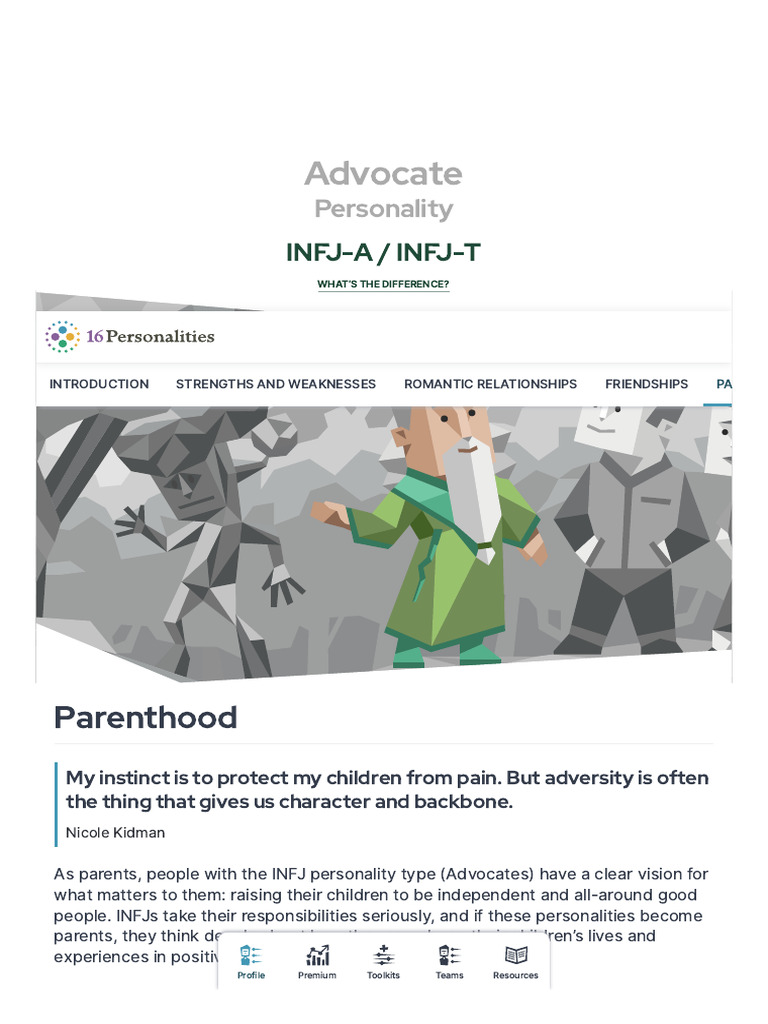 Parenthood _ INFJ Personality (Advocate) _ 16Personalities | PDF ...
