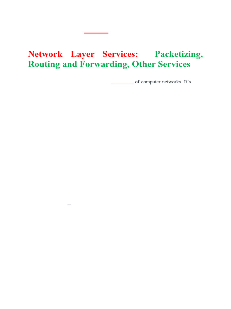 services provided to newtork layer | PDF | Computer Network | Ip Address