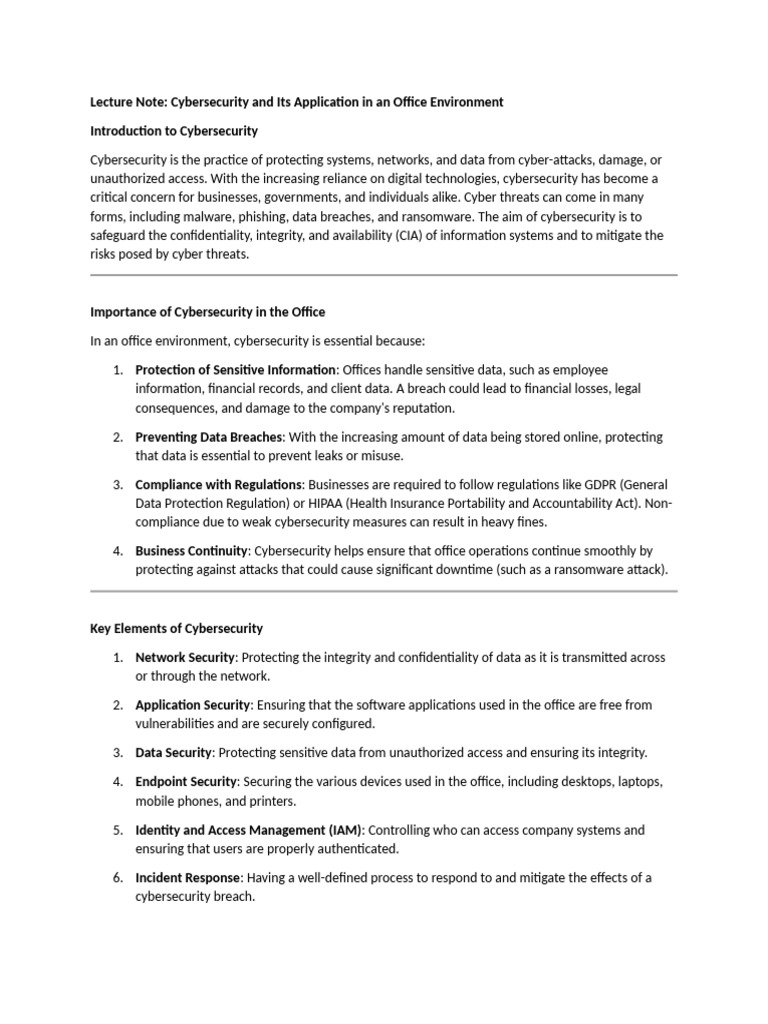 Lecture Notes-Cyberscurity | PDF | Security | Computer Security