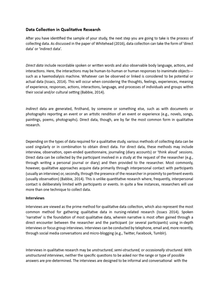 Data Collection in Qualitative Research | PDF | Focus Group ...