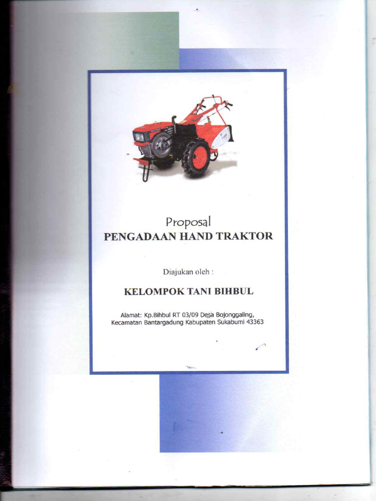 proposal kelompok tani bihbul bantuan traktor | PDF