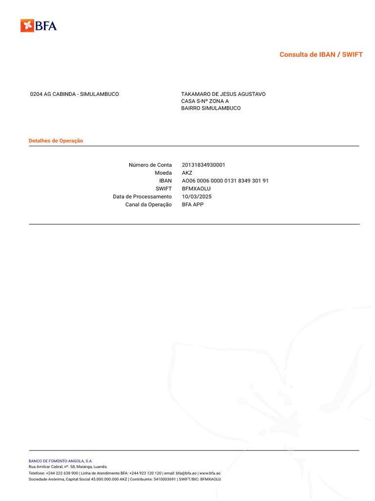 Comprovativo IBAN | PDF
