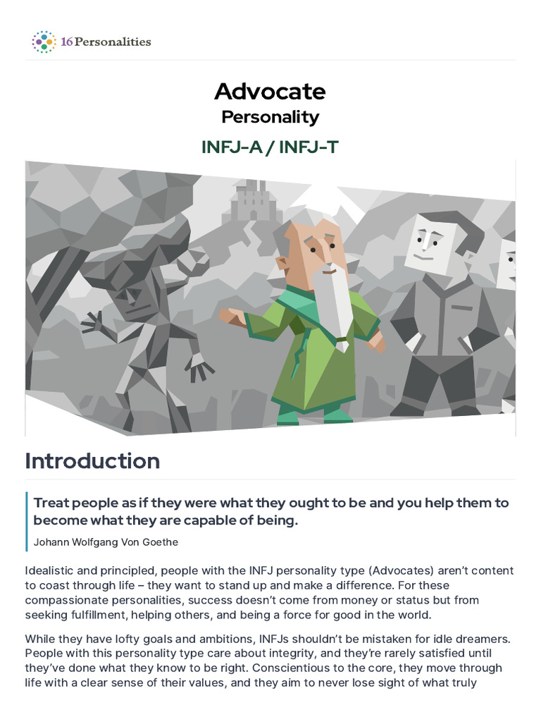 Introduction - INFJ Personality (Advocate) - 16personalities | PDF ...