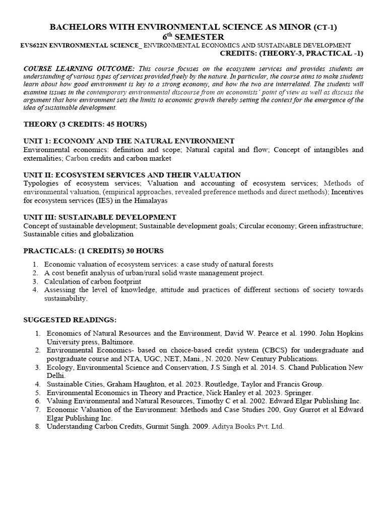 Minor 6th Evs | PDF | Sustainability | Sustainable Development