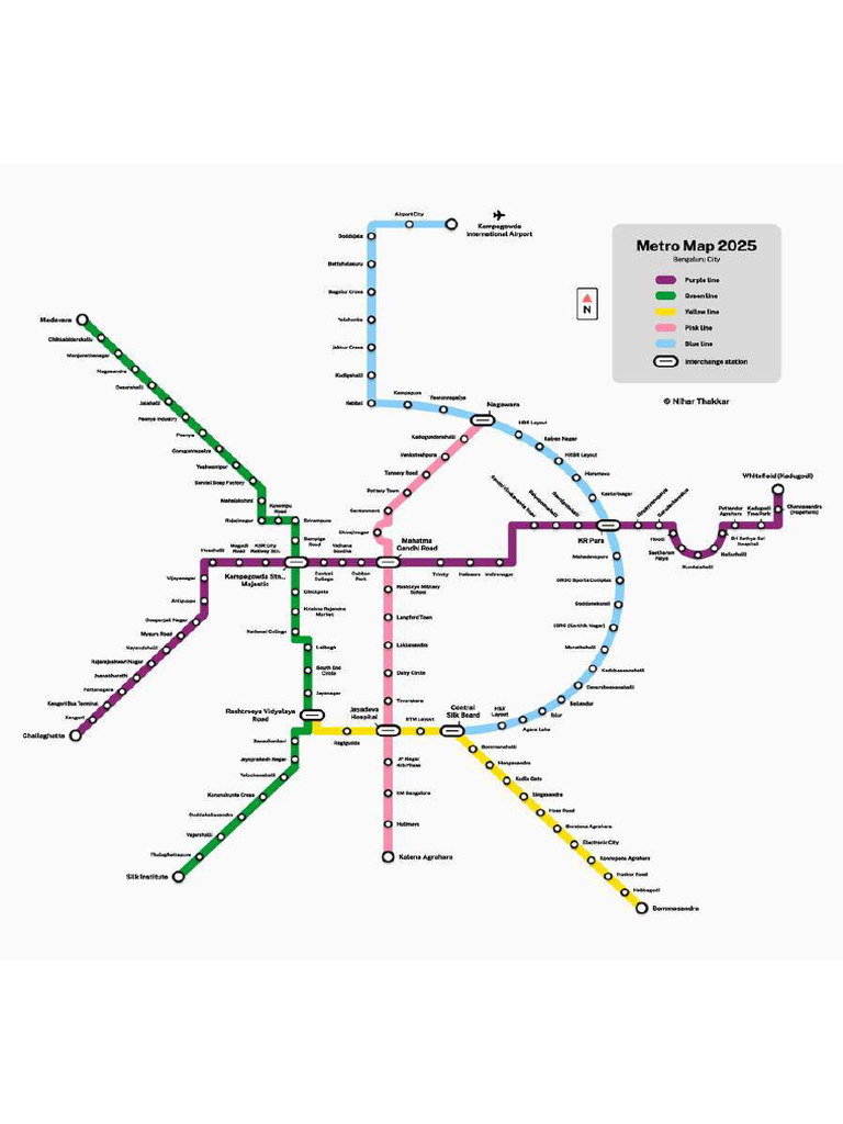 Metro Map 2025 - Bengaluru City - pdf-1 | PDF