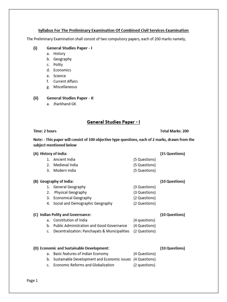 Syllabus JPSC PT by PCS BABA | PDF | Science | Liberal Arts Education