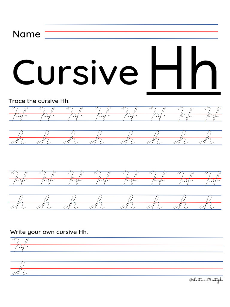 Cursive Hh | PDF
