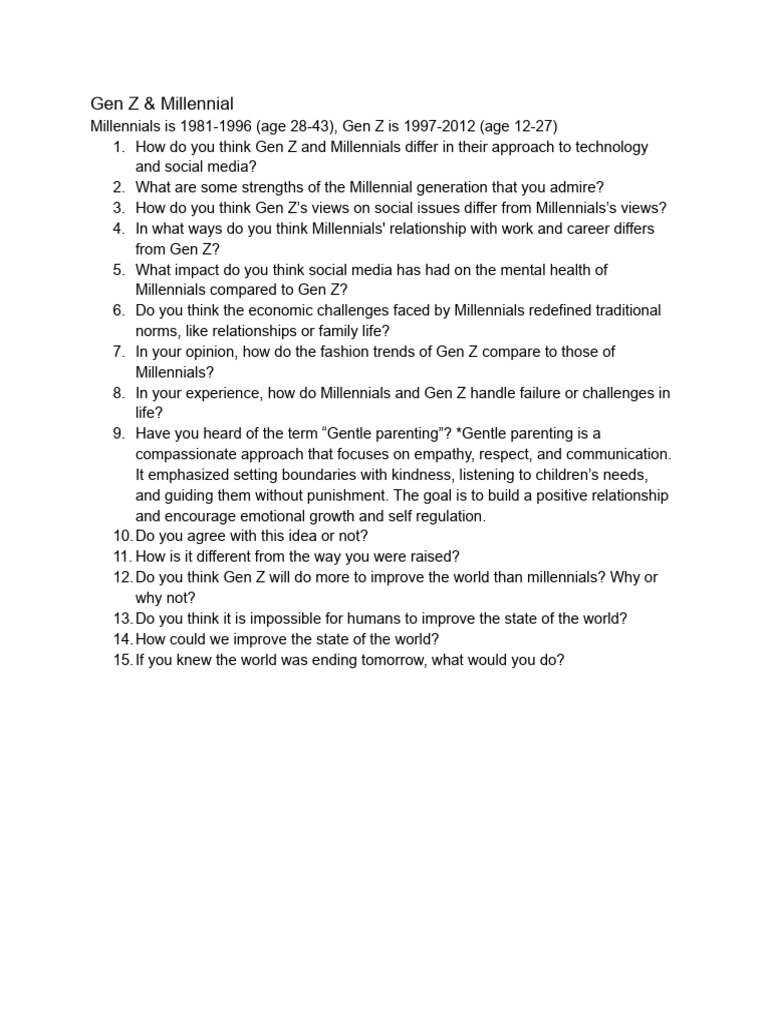 Genz Millennial | PDF