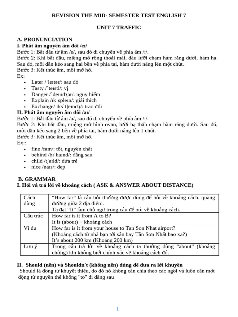 DE CUONG ON TAP GIUA KỲ ANH VAN 7-HK2 - Copy - Copy | PDF