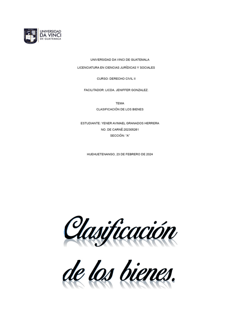 Clasificación de Bienes Materiales | PDF | Propiedad | Bienes raíces