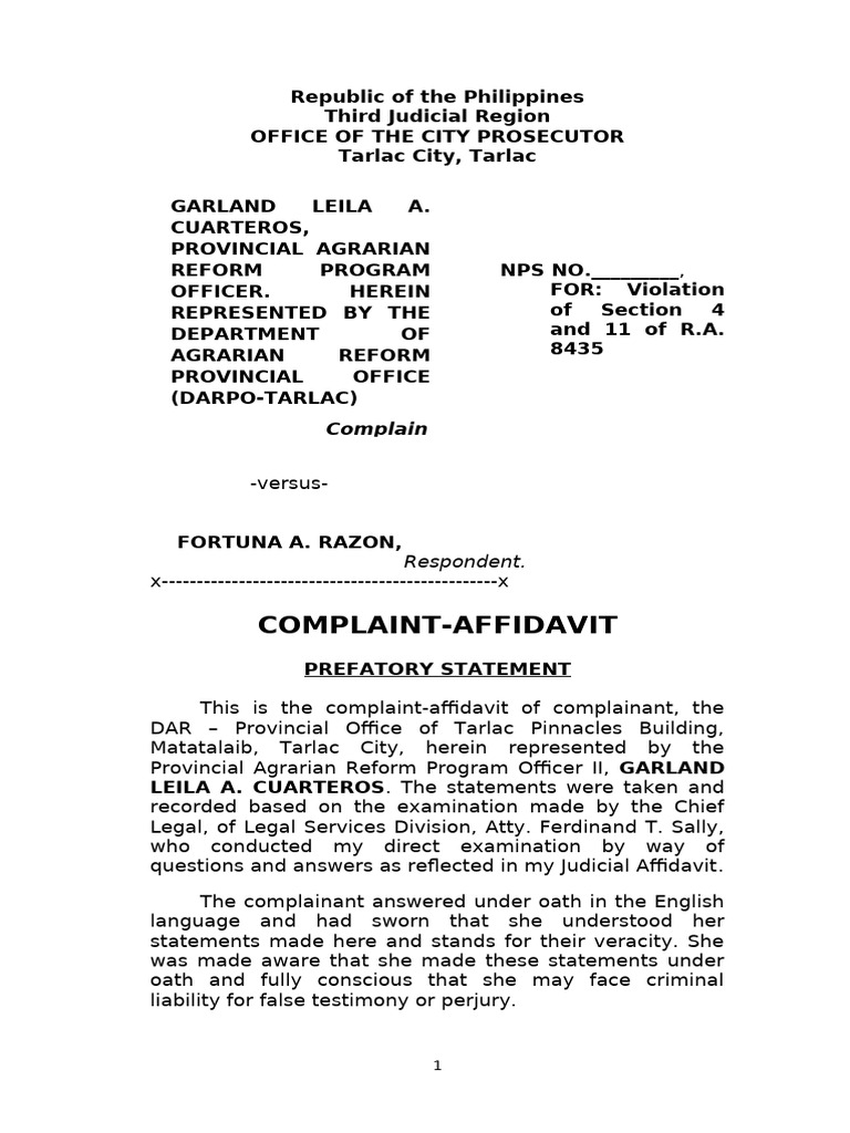 Judicial Affidavit of Oic Papo Mina From Illegal Conversion Against ...