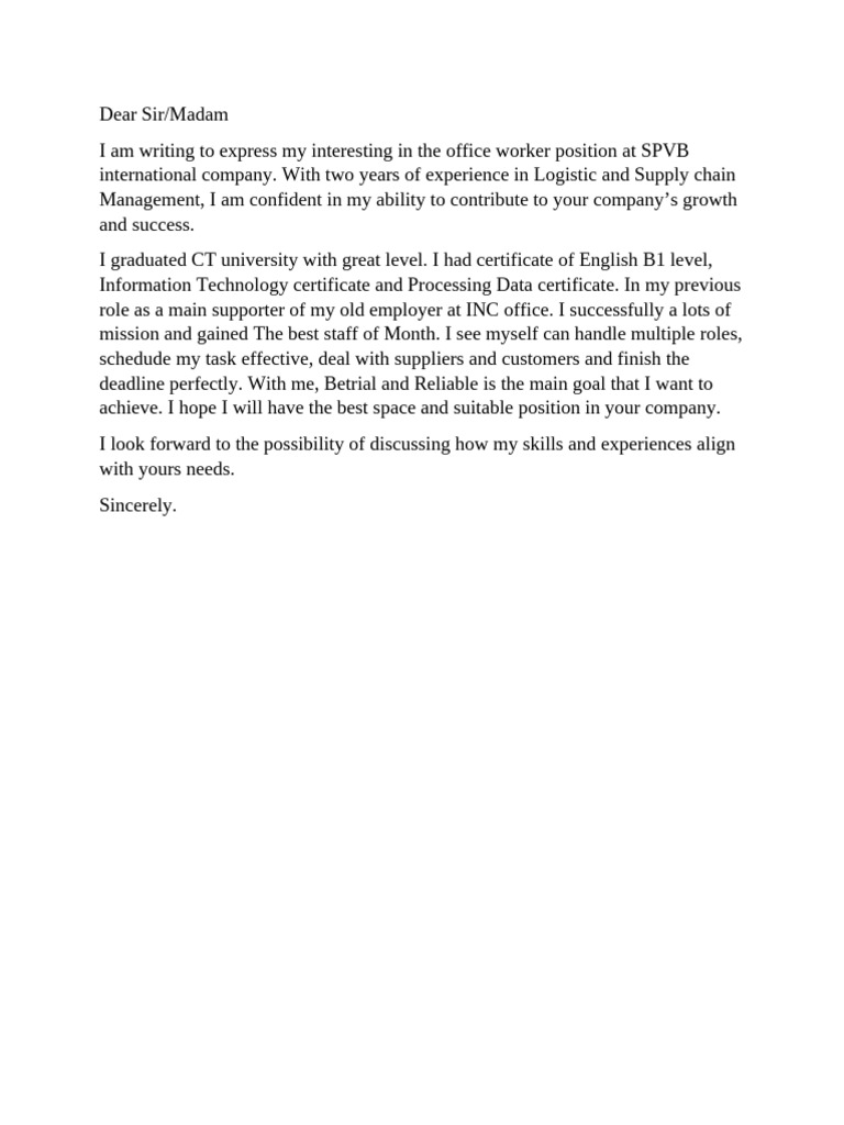 A Letter of Application Part 1 | PDF