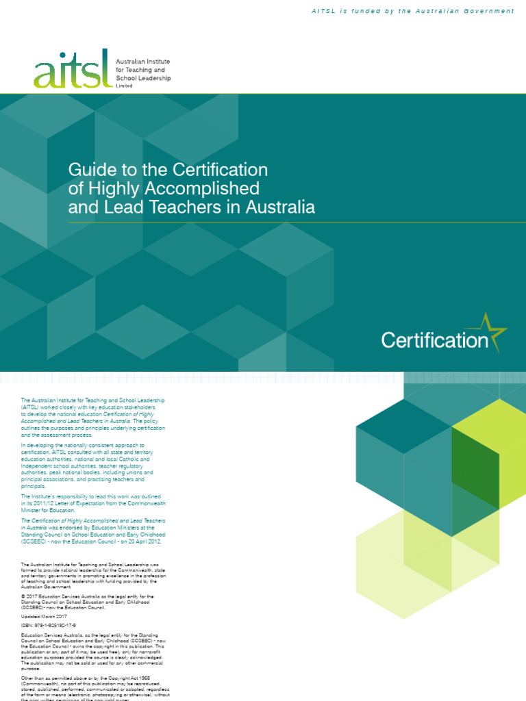 Guide to Certification of Highly Accomplished and Lead Teachers | PDF ...