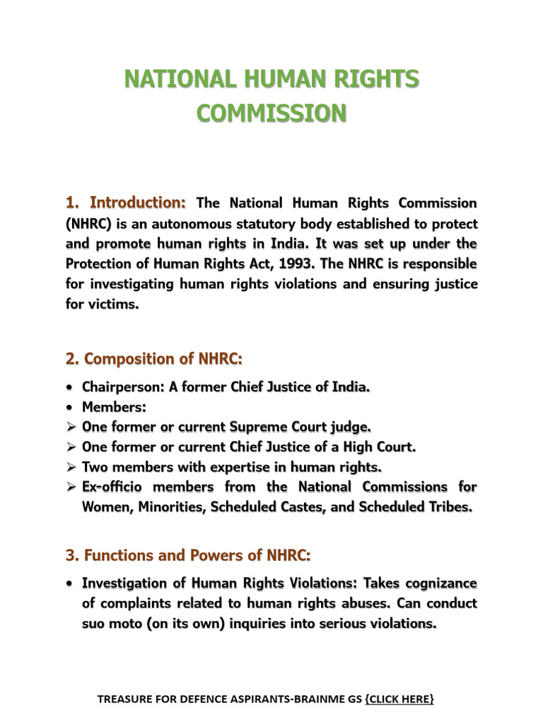 NHRC: Challenges and Solutions | PDF