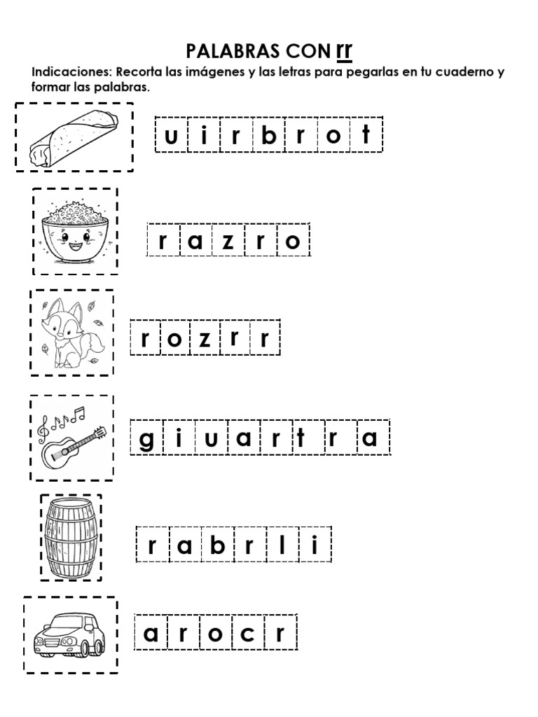 Lectoescritura Letra RR | PDF