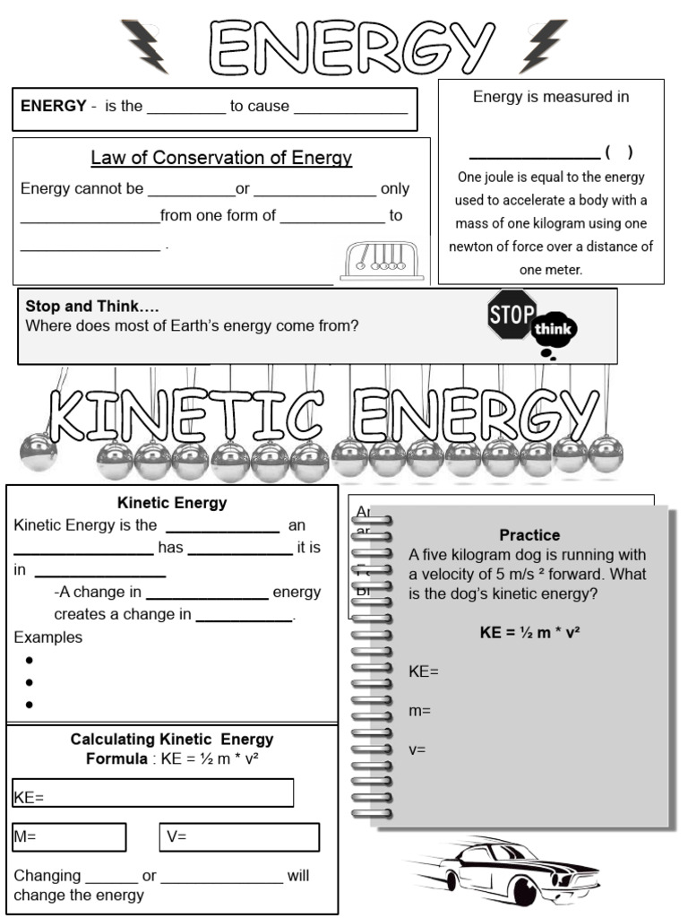 _Kinetic vs Potential Energy Notes Smallman | PDF | Potential Energy ...