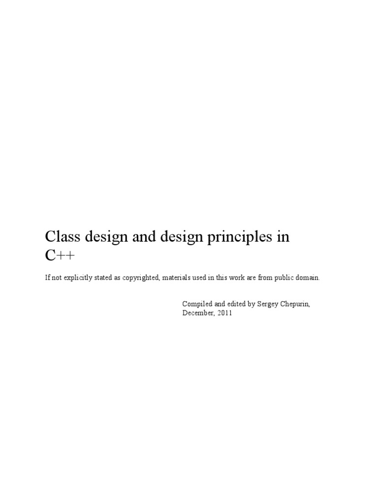 Class Design and Design Principles in C++ | PDF | Inheritance (Object ...