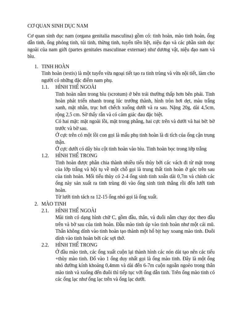 Cơ Quan Sinh D C | PDF