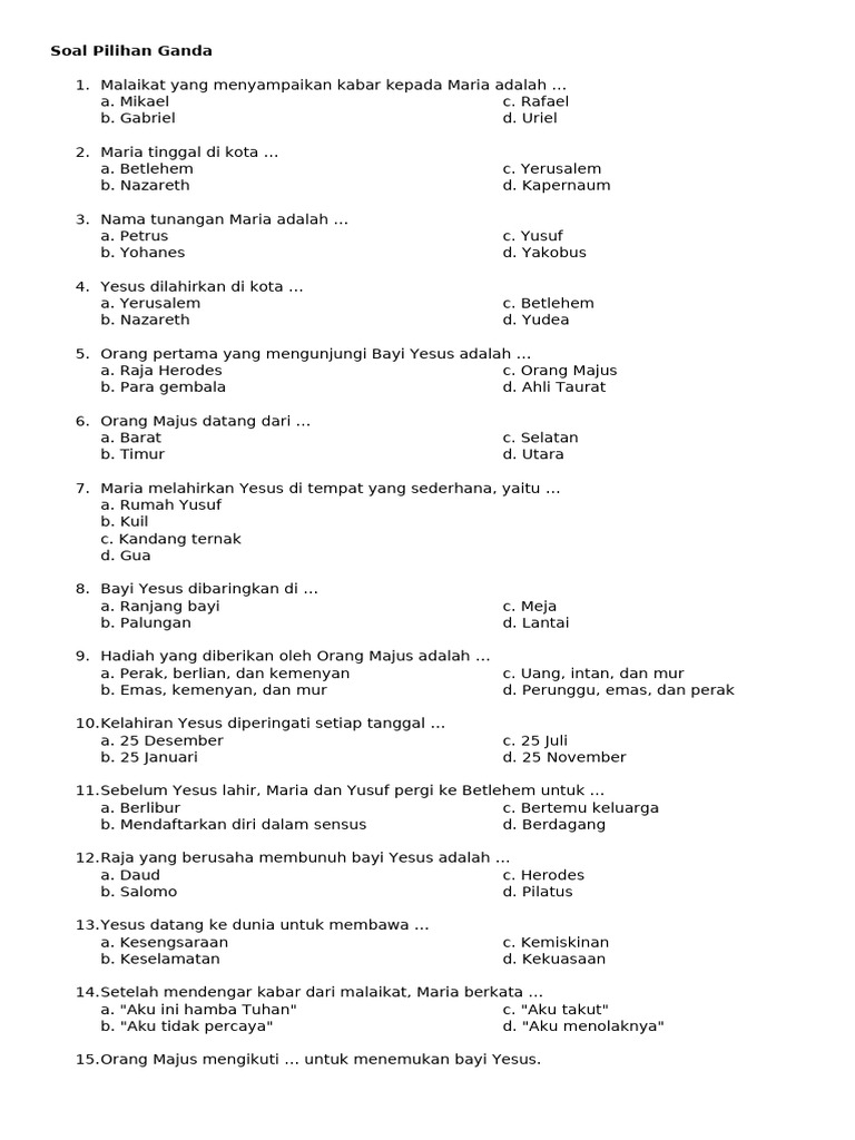 Latihan Soal Agama Jason | PDF