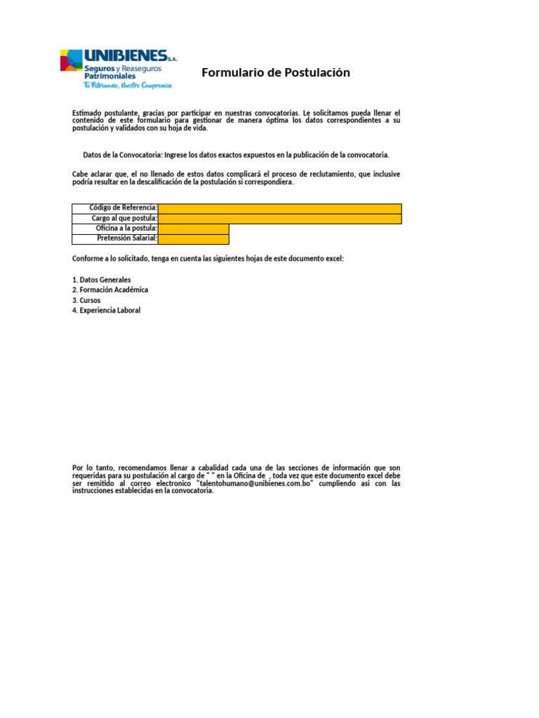 Formulario de Postulación | PDF