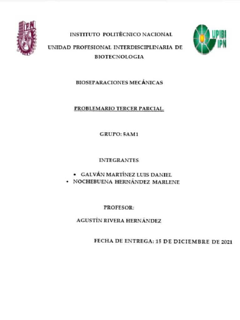 Problemario Tercer Parcial | PDF