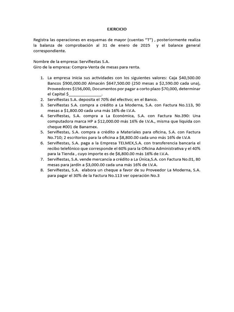 Ejercicio Contable | PDF