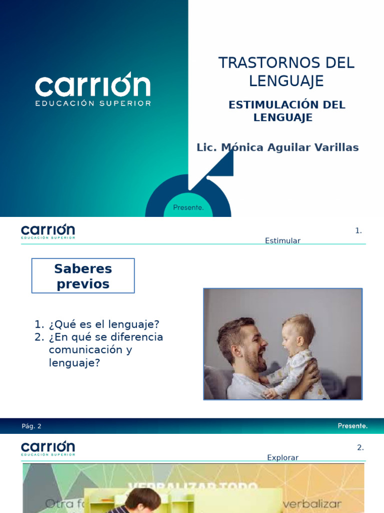 Estimulación del Lenguaje en Niños | PDF | Comunicación | Escuchando