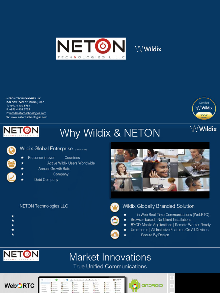 NETON Wildix Presentation | PDF | Web Conferencing | Session Initiation Protocol