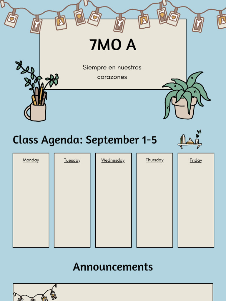 Class Agenda Presentation in Blue and Cream Illustrative Style ...