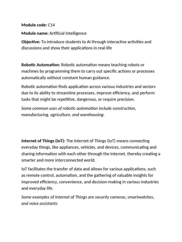 C14-Artificial Intelligence - Student Handout | PDF | Artificial ...