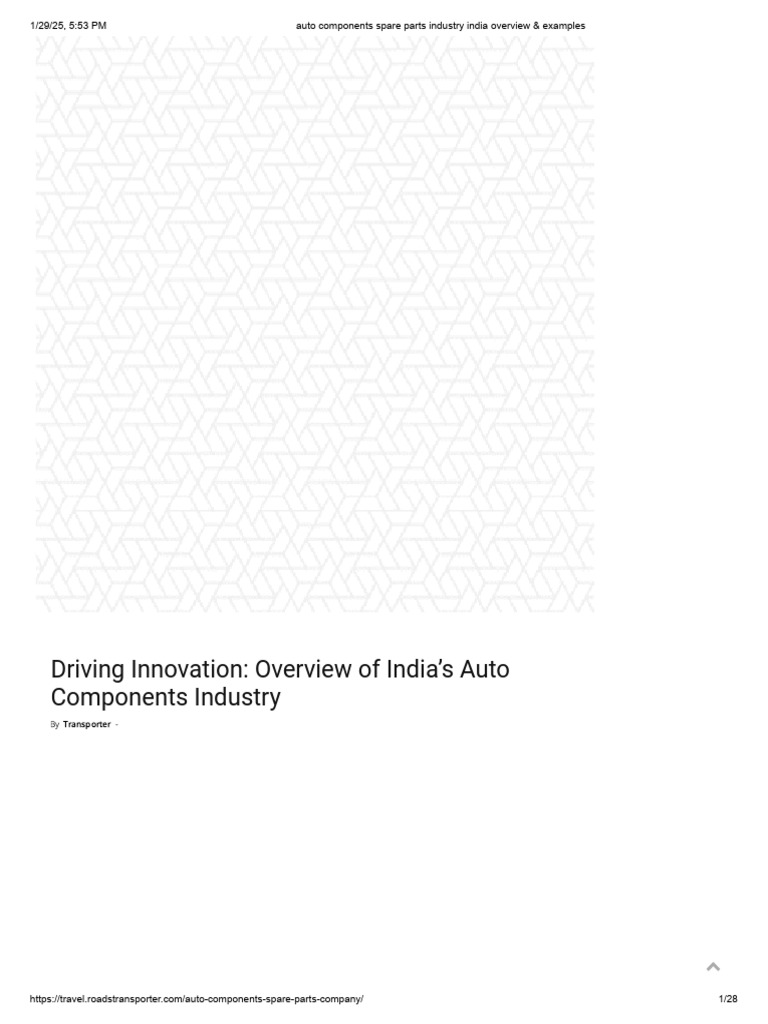 Auto Components Spare Parts Industry India Overview & Examples | PDF ...