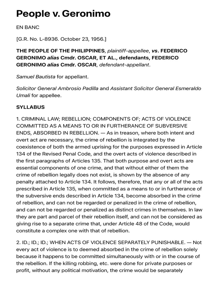 9case 134 G.R. No. L-8936 People v. Geronimo | PDF | Plea | Crimes