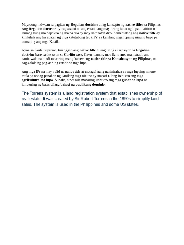 regalian doctrine | PDF