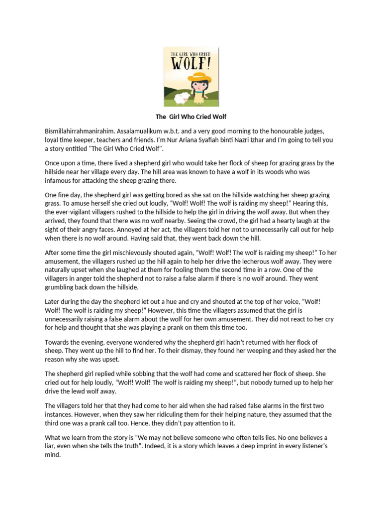 The Girl Who Cried Wolf Script | PDF