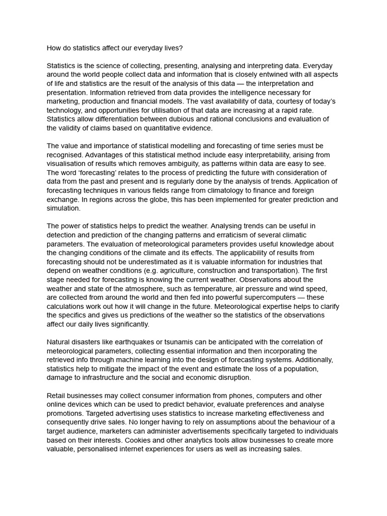 Statistics Essay - Alice Crosby | PDF | Forecasting | Statistics