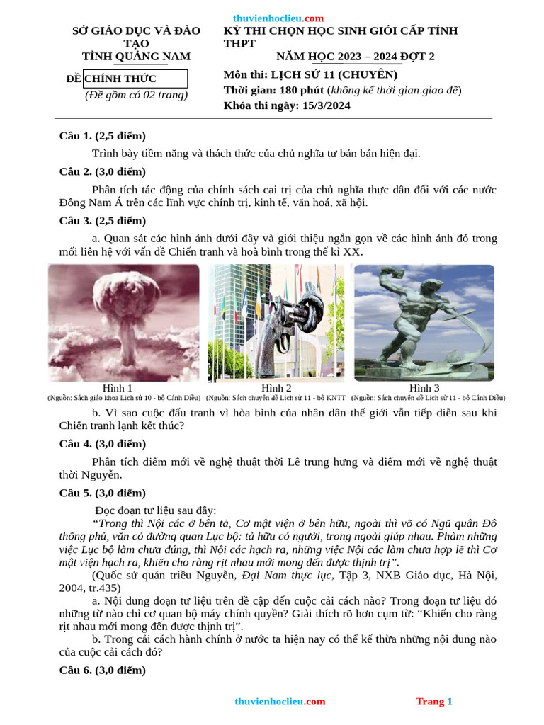 thuvienhoclieu.com-De-thi-HSG-Su-11-Quang-Nam-23-24 | PDF