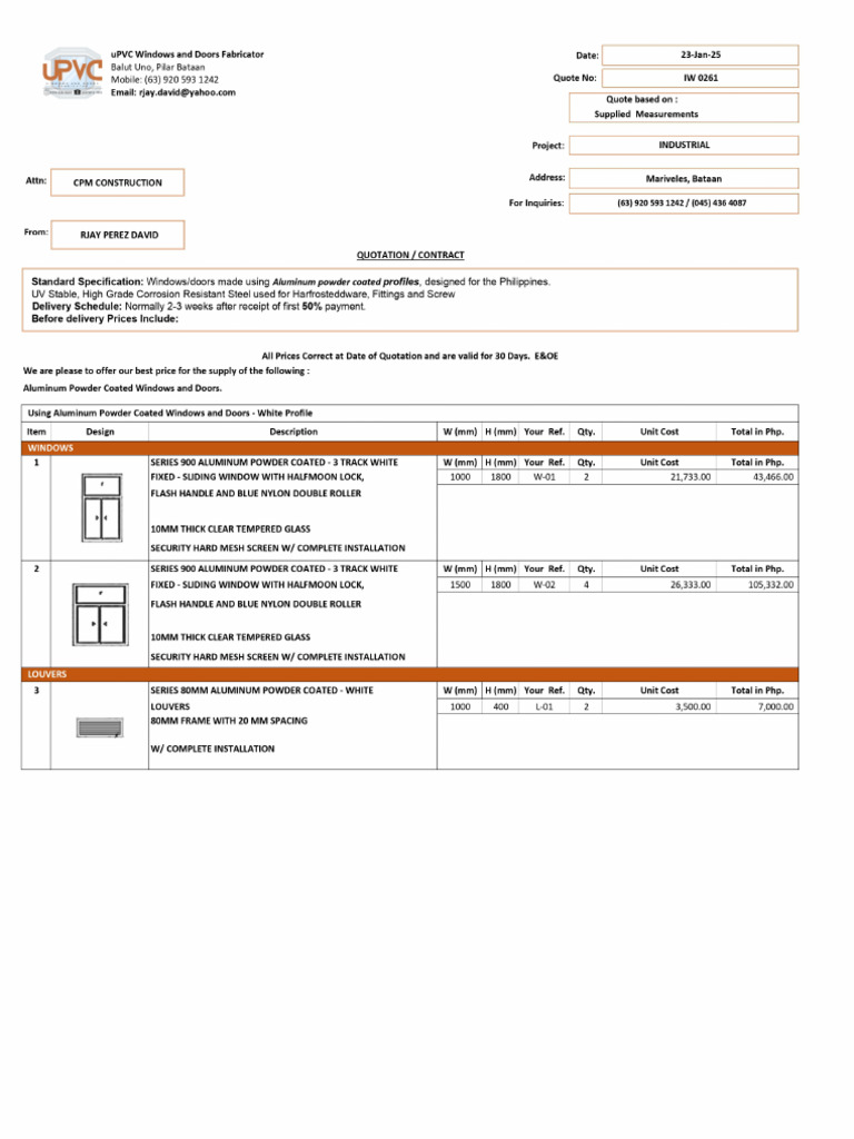 Sliding Window Quotation | PDF
