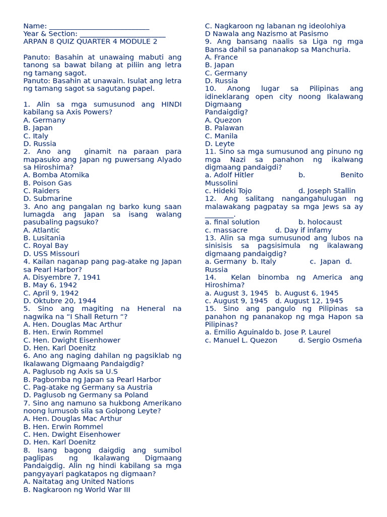 Quiz Arpan q4 m2 | PDF