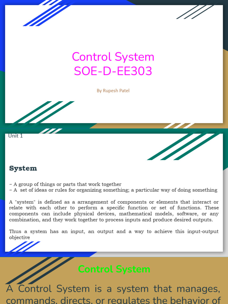 Control System SOE-D-EE303 | PDF | Feedback | System