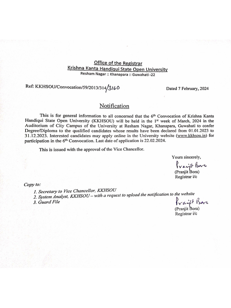 Notification 6th Convocation 20240207021641 | PDF
