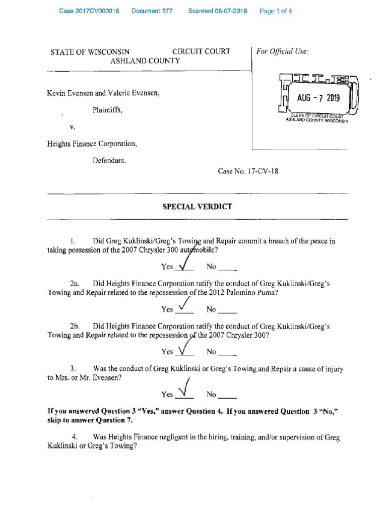 Jury Verdict For Consumer | PDF
