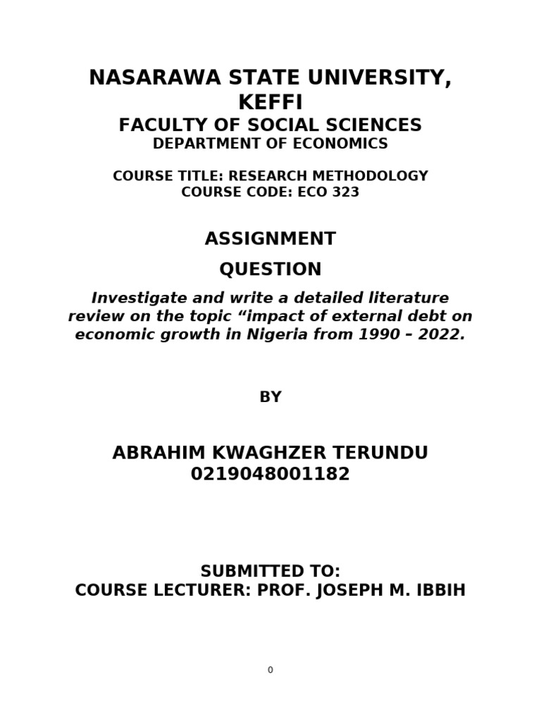 External Debt Assignment | PDF | Debt | Money